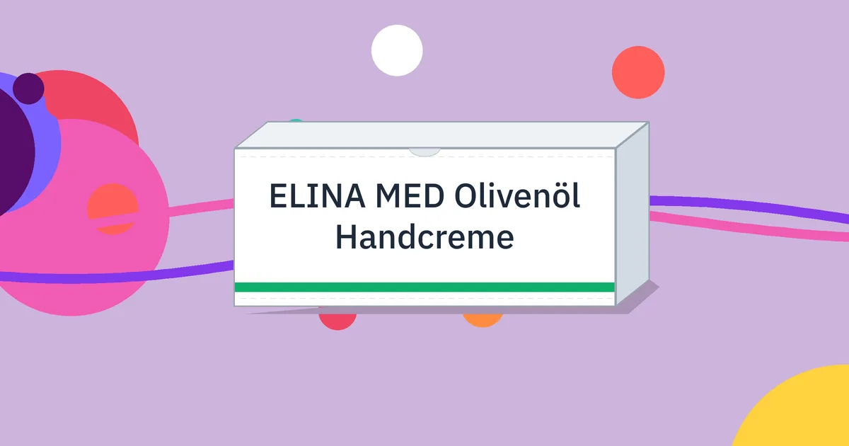 Symbolbild: Packung mit der Aufschrift ELINA MED Olivenöl Handcreme (PZN 10709886) – Verfügbarkeit und Bezug in Apotheken in Frankfurt am Main