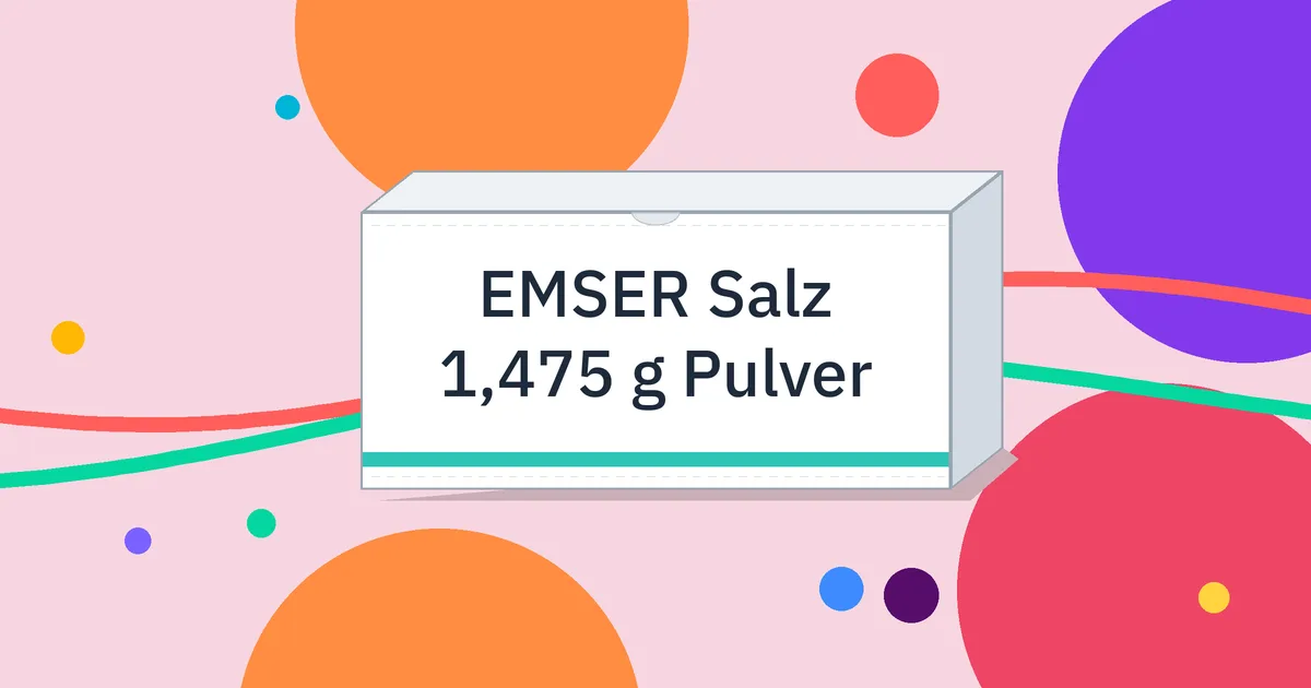 Symbolbild: Packung mit der Aufschrift EMSER Salz 1,475 g Pulver (PZN 06478027) – Verfügbarkeit und Bezug in Apotheken in Frankfurt am Main