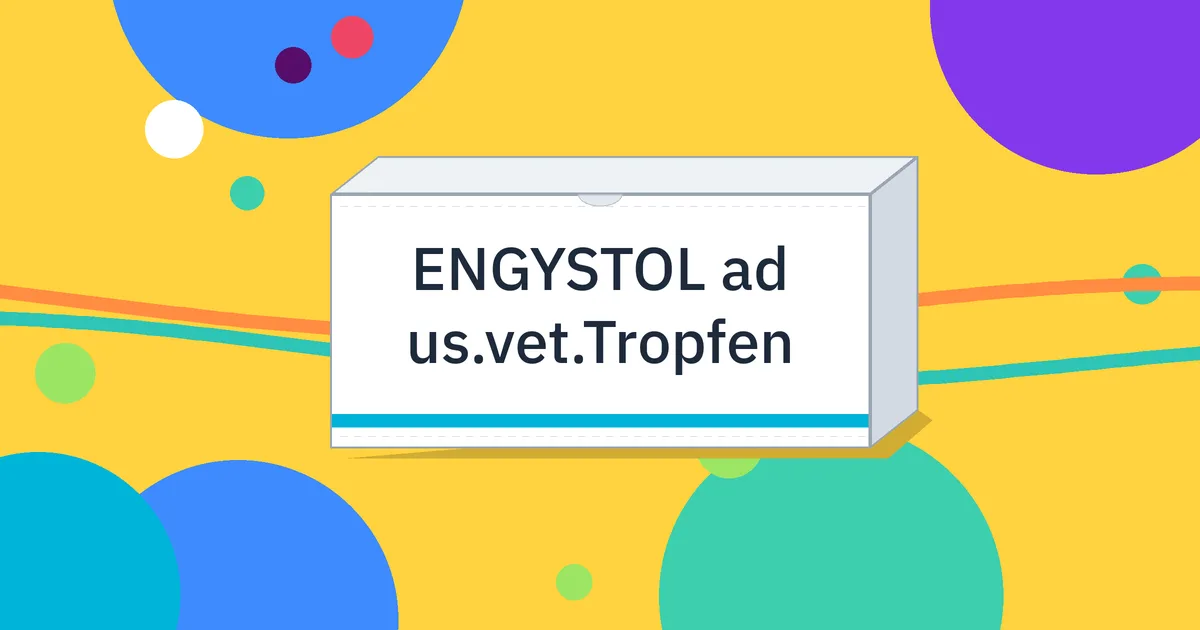 Symbolbild: Packung mit der Aufschrift ENGYSTOL ad us.vet.Tropfen (PZN 02858744) – Verfügbarkeit und Bezug in Apotheken in Frankfurt am Main