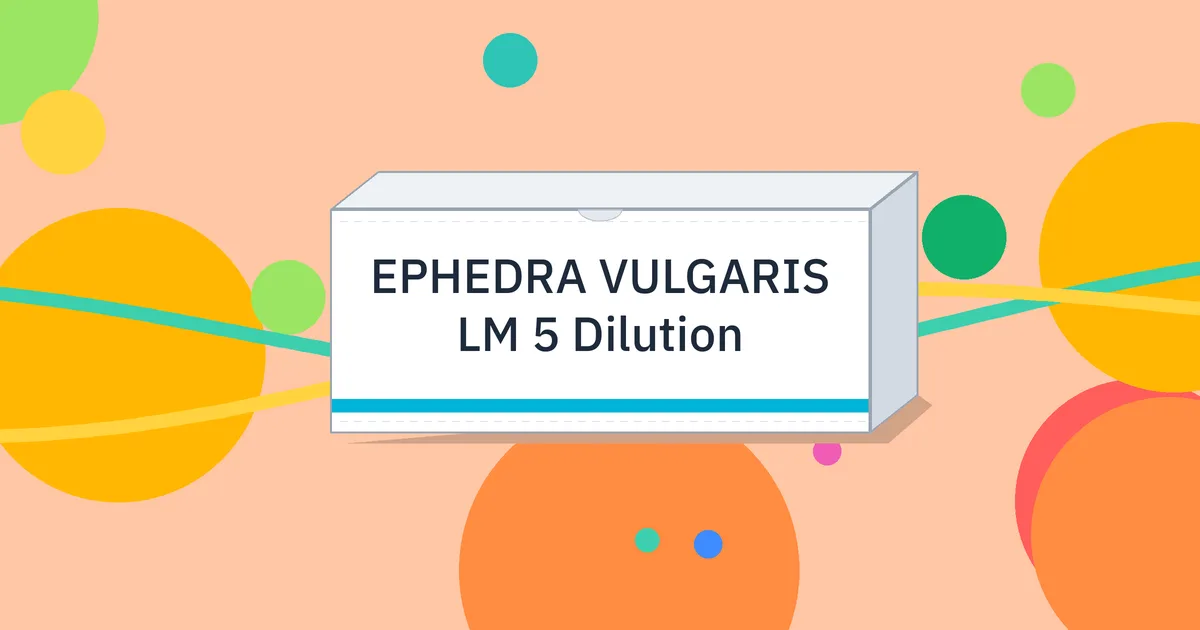 Symbolbild: Packung mit der Aufschrift EPHEDRA VULGARIS LM 5 Dilution (PZN 13470629) – Verfügbarkeit und Bezug in Apotheken in Frankfurt am Main