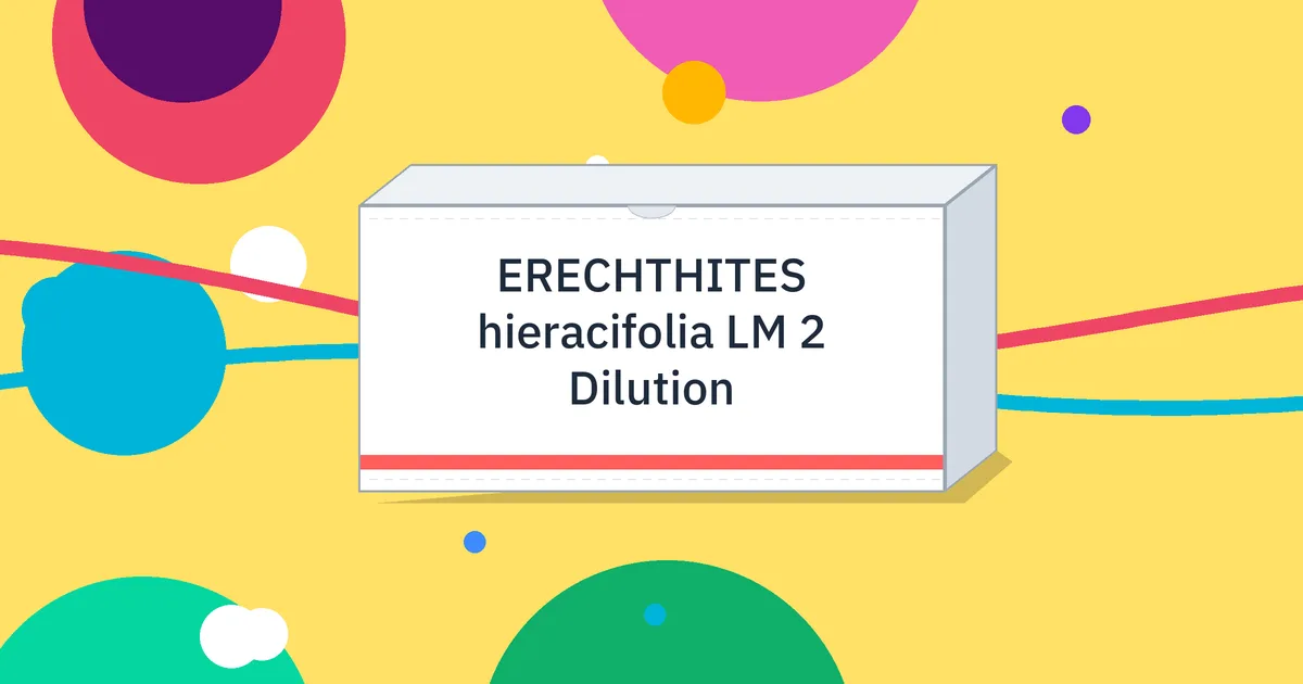 Symbolbild: Packung mit der Aufschrift ERECHTHITES hieracifolia LM 2 Dilution (PZN 13474231) – Verfügbarkeit und Bezug in Apotheken in Frankfurt am Main