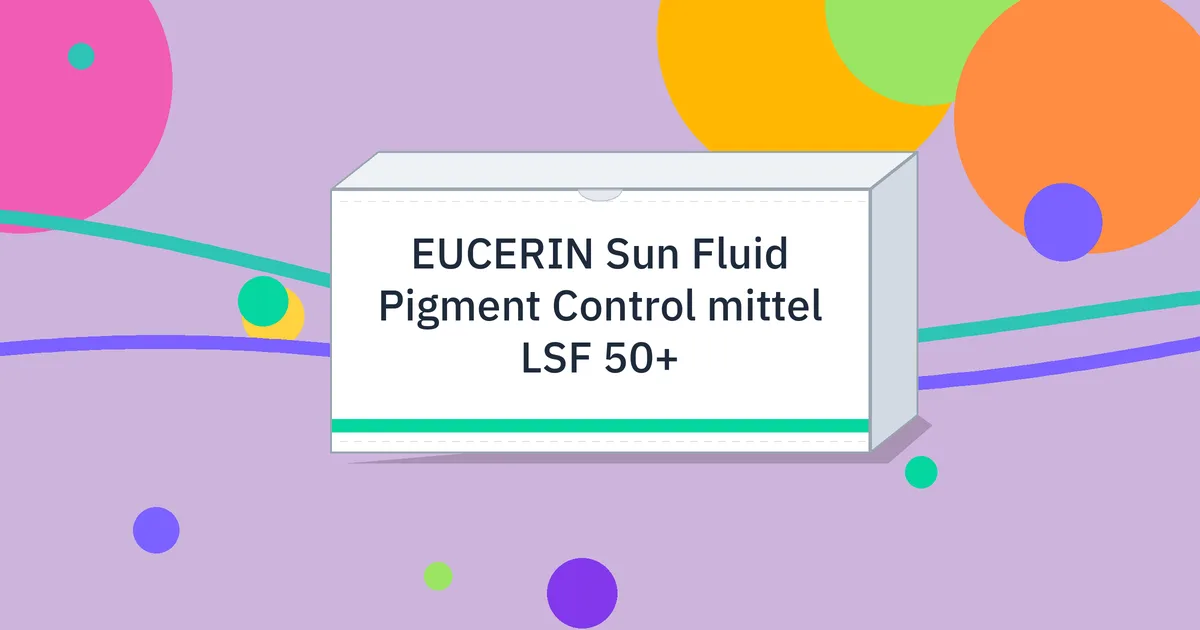 Symbolbild: Packung mit der Aufschrift EUCERIN Sun Fluid Pigment Control mittel LSF 50+ (PZN 17553565) – Verfügbarkeit und Bezug in Apotheken in Frankfurt am Main