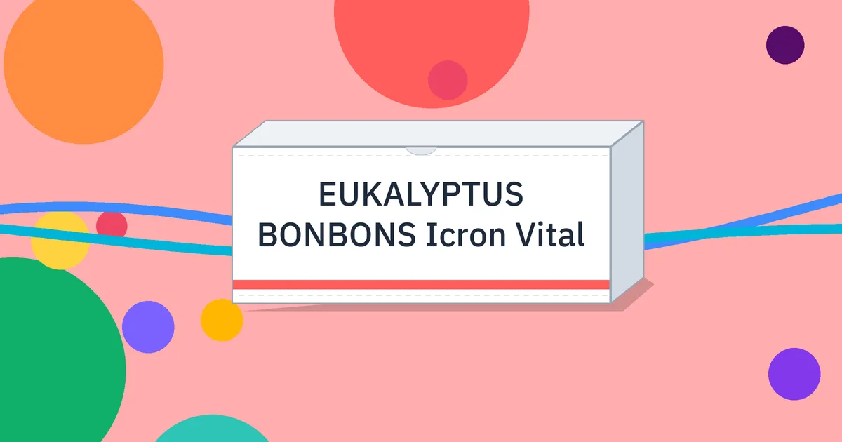Symbolbild: Packung mit der Aufschrift EUKALYPTUS BONBONS Icron Vital (PZN 09493760) – Verfügbarkeit und Bezug in Apotheken in Frankfurt am Main