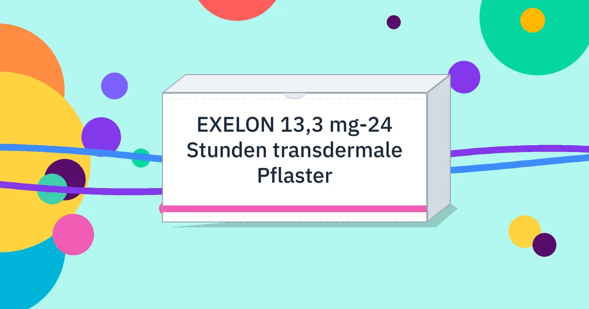 Symbolbild: Packung mit der Aufschrift EXELON 13,3 mg-24 Stunden transdermale Pflaster (PZN 10411678) – Verfügbarkeit und Bezug in Apotheken in Frankfurt am Main