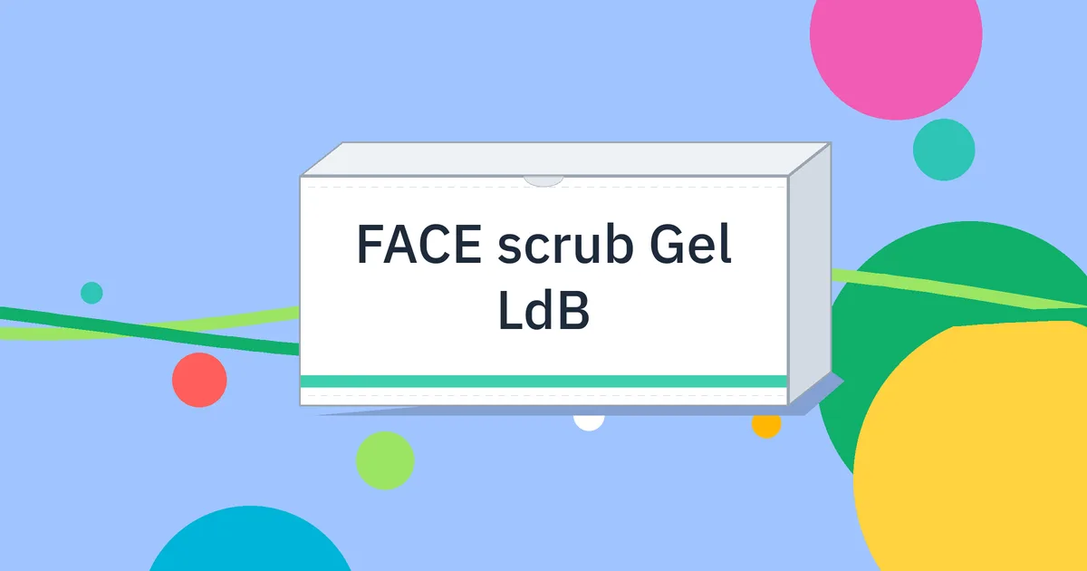Symbolbild: Packung mit der Aufschrift FACE scrub Gel LdB (PZN 18257544) – Verfügbarkeit und Bezug in Apotheken in Frankfurt am Main