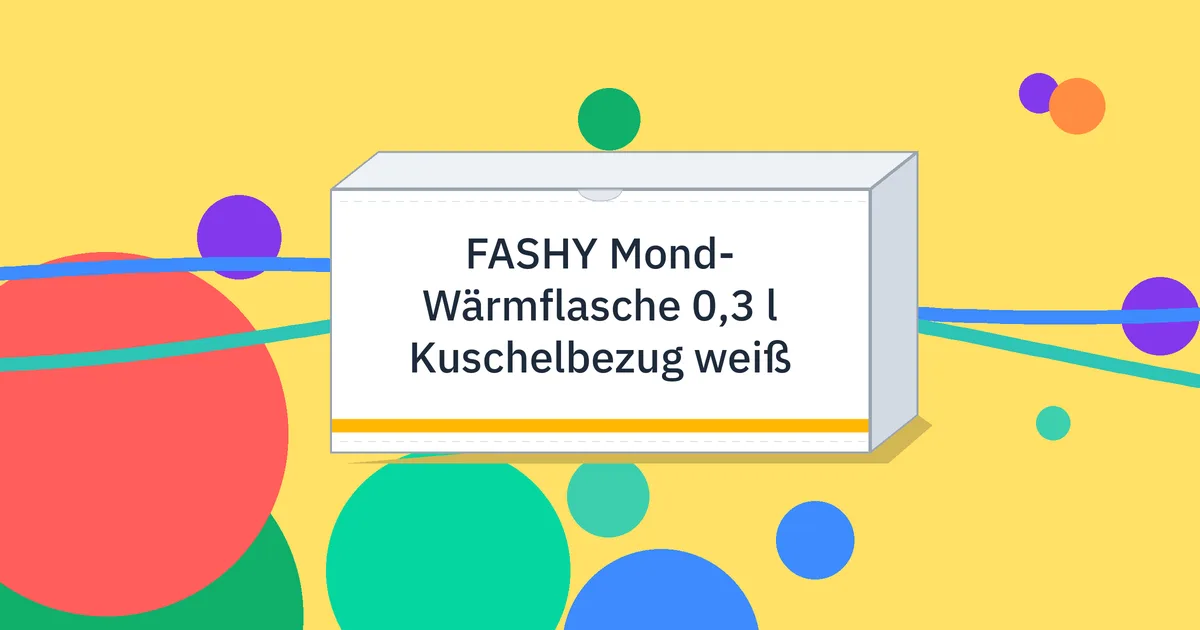 Symbolbild: Packung mit der Aufschrift FASHY Mond-Wärmflasche 0,3 l Kuschelbezug weiß (PZN 19682746) – Verfügbarkeit und Bezug in Apotheken in Frankfurt am Main