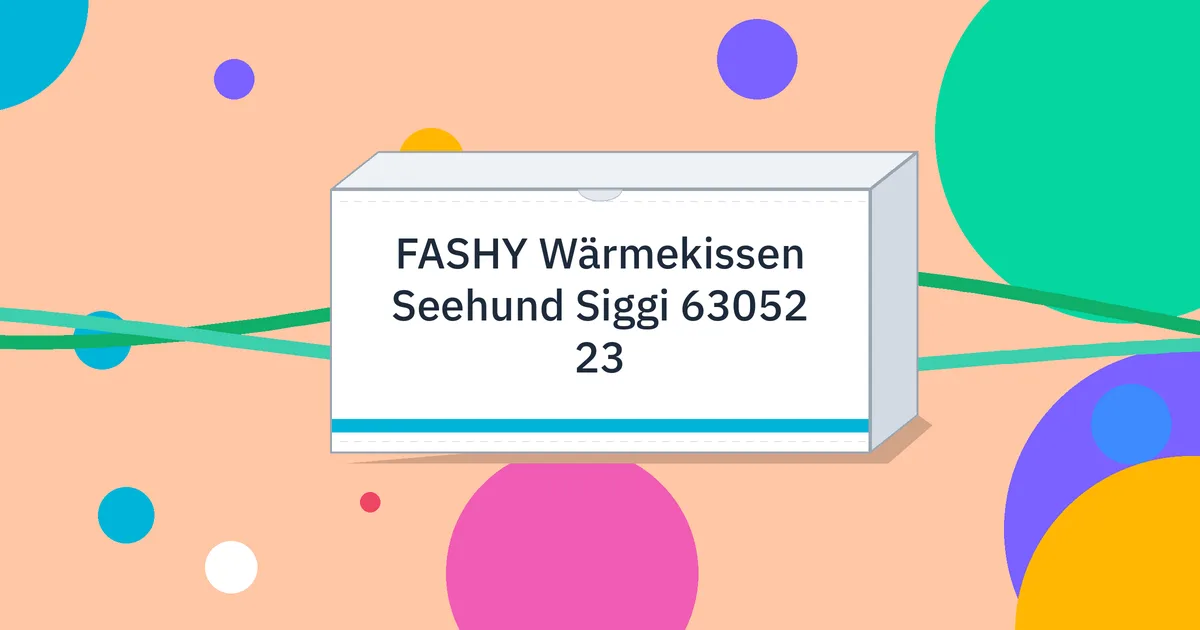 Symbolbild: Packung mit der Aufschrift FASHY Wärmekissen Seehund Siggi 63052 23 (PZN 16579278) – Verfügbarkeit und Bezug in Apotheken in Frankfurt am Main