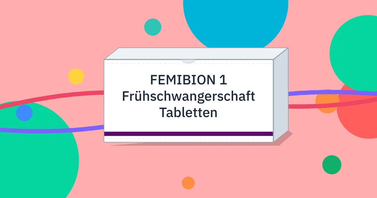 Symbolbild: Packung mit der Aufschrift FEMIBION 1 Frühschwangerschaft Tabletten (PZN 16329340) – Verfügbarkeit und Bezug in Apotheken in Frankfurt am Main
