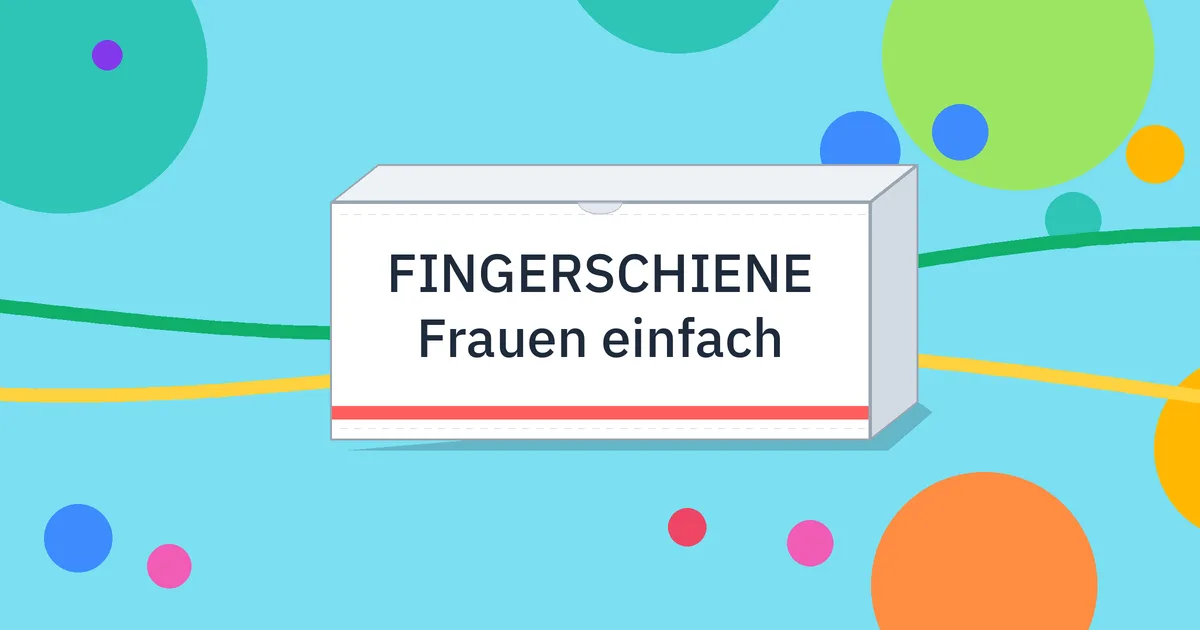 Symbolbild: Packung mit der Aufschrift FINGERSCHIENE Frauen einfach (PZN 20187584) – Verfügbarkeit und Bezug in Apotheken in Frankfurt am Main
