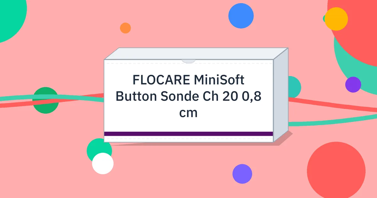 Symbolbild: Packung mit der Aufschrift FLOCARE MiniSoft Button Sonde Ch 20 0,8 cm (PZN 16019415) – Verfügbarkeit und Bezug in Apotheken in Frankfurt am Main