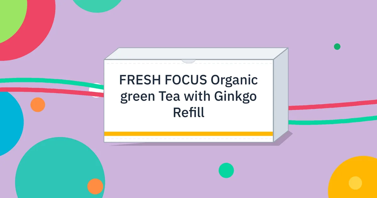 Symbolbild: Packung mit der Aufschrift FRESH FOCUS Organic green Tea with Ginkgo Refill (PZN 13162773) – Verfügbarkeit und Bezug in Apotheken in Frankfurt am Main