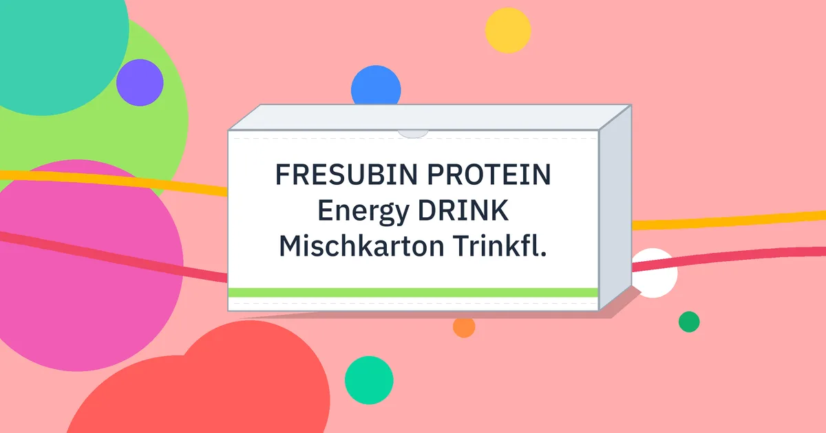 Symbolbild: Packung mit der Aufschrift FRESUBIN PROTEIN Energy DRINK Mischkarton Trinkfl. (PZN 14369507) – Verfügbarkeit und Bezug in Apotheken in Frankfurt am Main