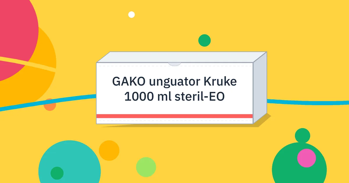 Symbolbild: Packung mit der Aufschrift GAKO unguator Kruke 1000 ml steril-EO (PZN 17419625) – Verfügbarkeit und Bezug in Apotheken in Frankfurt am Main