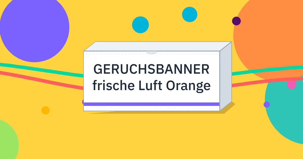 Symbolbild: Packung mit der Aufschrift GERUCHSBANNER frische Luft Orange (PZN 17314151) – Verfügbarkeit und Bezug in Apotheken in Frankfurt am Main