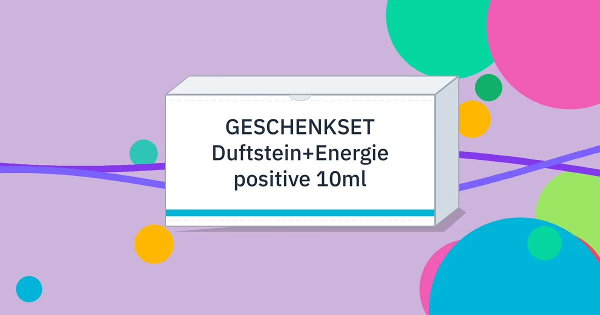 Symbolbild: Packung mit der Aufschrift GESCHENKSET Duftstein+Energie positive 10ml (PZN 18705250) – Verfügbarkeit und Bezug in Apotheken in Frankfurt am Main