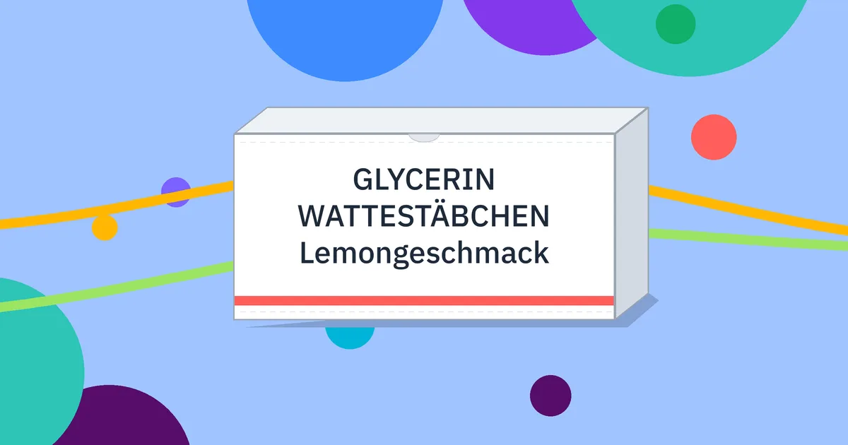 Symbolbild: Packung mit der Aufschrift GLYCERIN WATTESTÄBCHEN Lemongeschmack (PZN 08725984) – Verfügbarkeit und Bezug in Apotheken in Frankfurt am Main