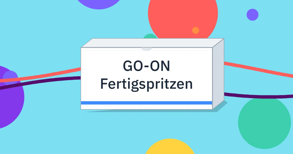 Symbolbild: Packung mit der Aufschrift GO-ON Fertigspritzen (PZN 17816088) – Verfügbarkeit und Bezug in Apotheken in Frankfurt am Main