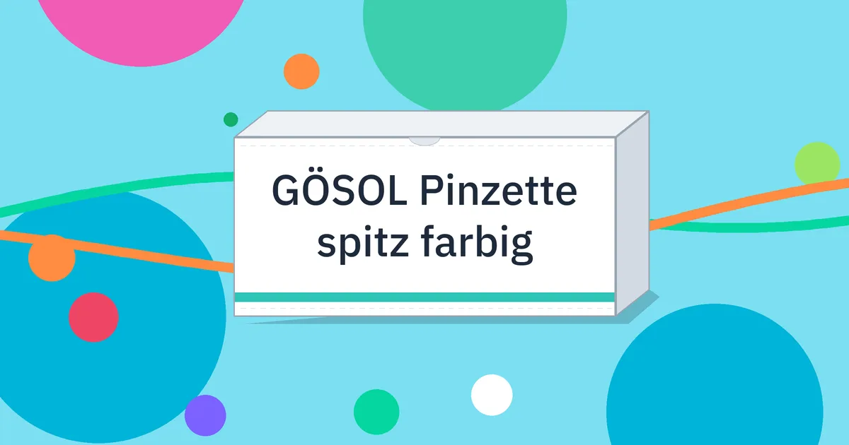 Symbolbild: Packung mit der Aufschrift GÖSOL Pinzette spitz farbig (PZN 15584828) – Verfügbarkeit und Bezug in Apotheken in Frankfurt am Main