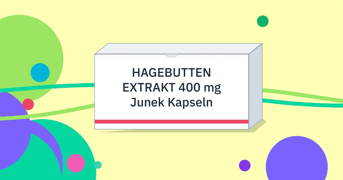 Symbolbild: Packung mit der Aufschrift HAGEBUTTEN EXTRAKT 400 mg Junek Kapseln (PZN 01061570) – Verfügbarkeit und Bezug in Apotheken in Frankfurt am Main
