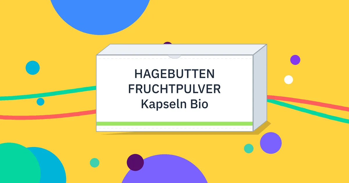 Symbolbild: Packung mit der Aufschrift HAGEBUTTEN FRUCHTPULVER Kapseln Bio (PZN 11520004) – Verfügbarkeit und Bezug in Apotheken in Frankfurt am Main