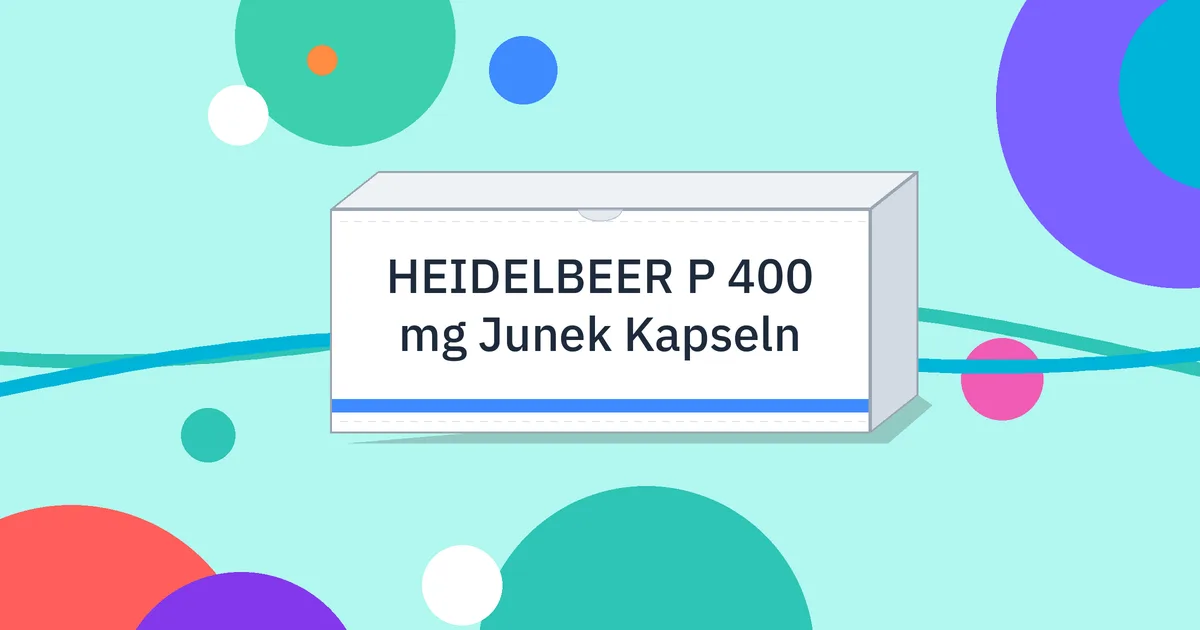 Symbolbild: Packung mit der Aufschrift HEIDELBEER P 400 mg Junek Kapseln (PZN 10336296) – Verfügbarkeit und Bezug in Apotheken in Frankfurt am Main