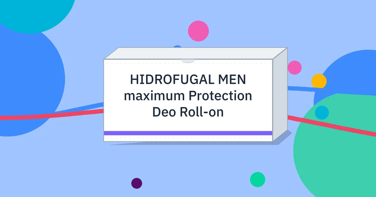 Symbolbild: Packung mit der Aufschrift HIDROFUGAL MEN maximum Protection Deo Roll-on (PZN 16228685) – Verfügbarkeit und Bezug in Apotheken in Frankfurt am Main