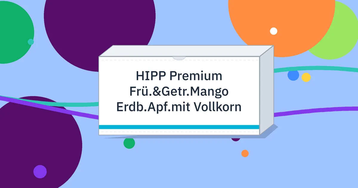 Symbolbild: Packung mit der Aufschrift HIPP Premium Frü.&Getr.Mango Erdb.Apf.mit Vollkorn (PZN 18436028) – Verfügbarkeit und Bezug in Apotheken in Frankfurt am Main