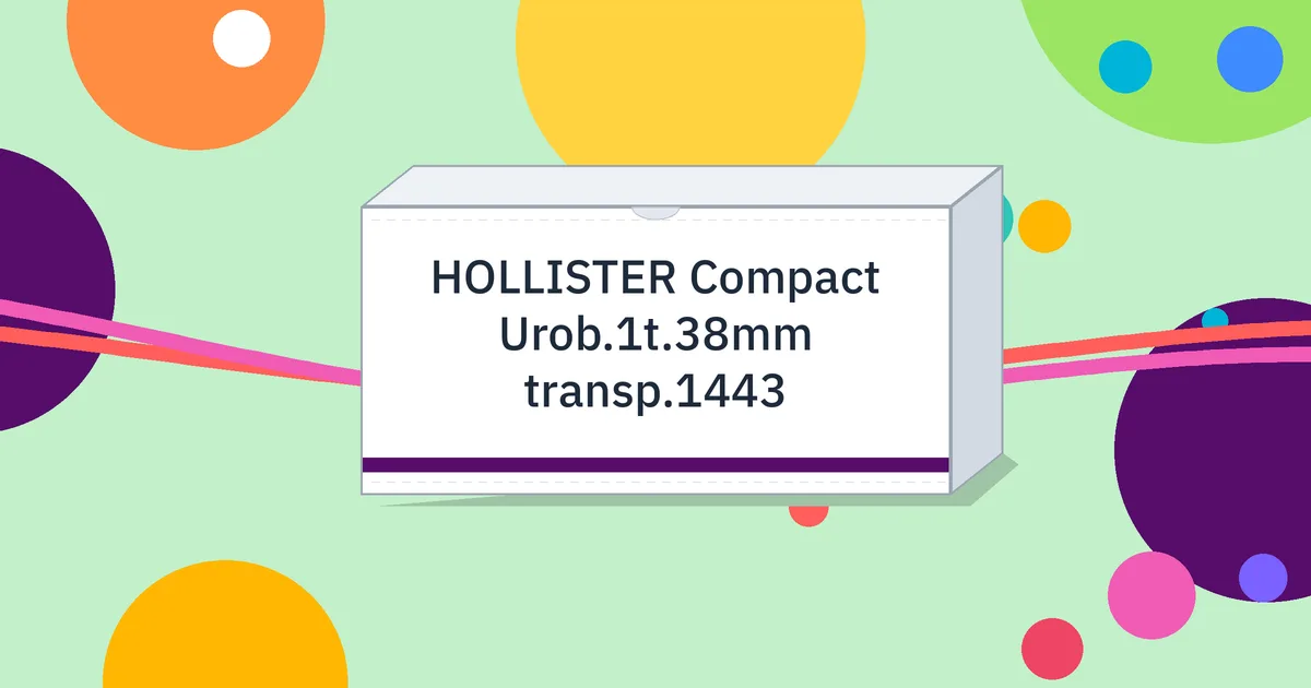 Symbolbild: Packung mit der Aufschrift HOLLISTER Compact Urob.1t.38mm transp.1443 (PZN 06186425) – Verfügbarkeit und Bezug in Apotheken in Frankfurt am Main