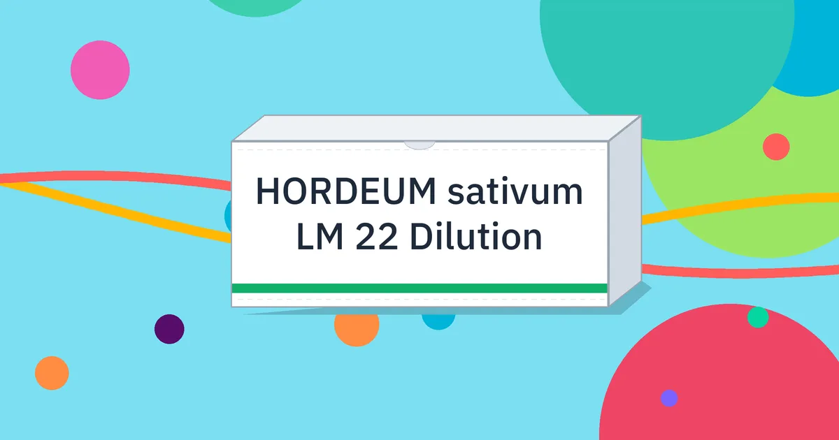 Symbolbild: Packung mit der Aufschrift HORDEUM sativum LM 22 Dilution (PZN 13555975) – Verfügbarkeit und Bezug in Apotheken in Frankfurt am Main
