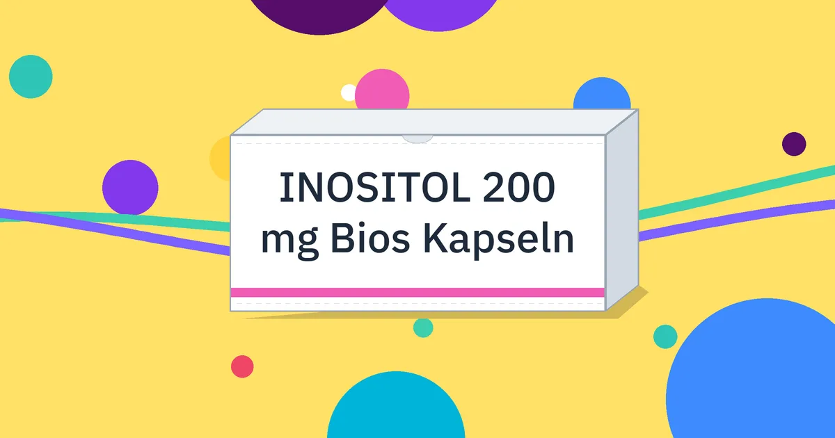 Symbolbild: Packung mit der Aufschrift INOSITOL 200 mg Bios Kapseln (PZN 02204497) – Verfügbarkeit und Bezug in Apotheken in Frankfurt am Main