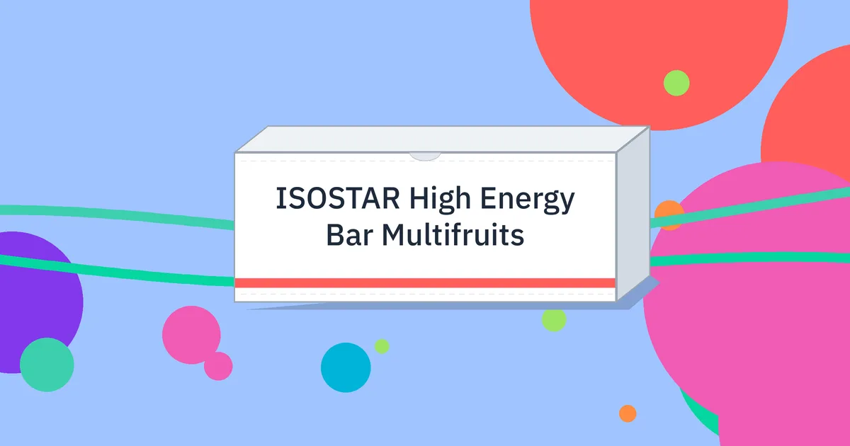 Symbolbild: Packung mit der Aufschrift ISOSTAR High Energy Bar Multifruits (PZN 19639621) – Verfügbarkeit und Bezug in Apotheken in Frankfurt am Main
