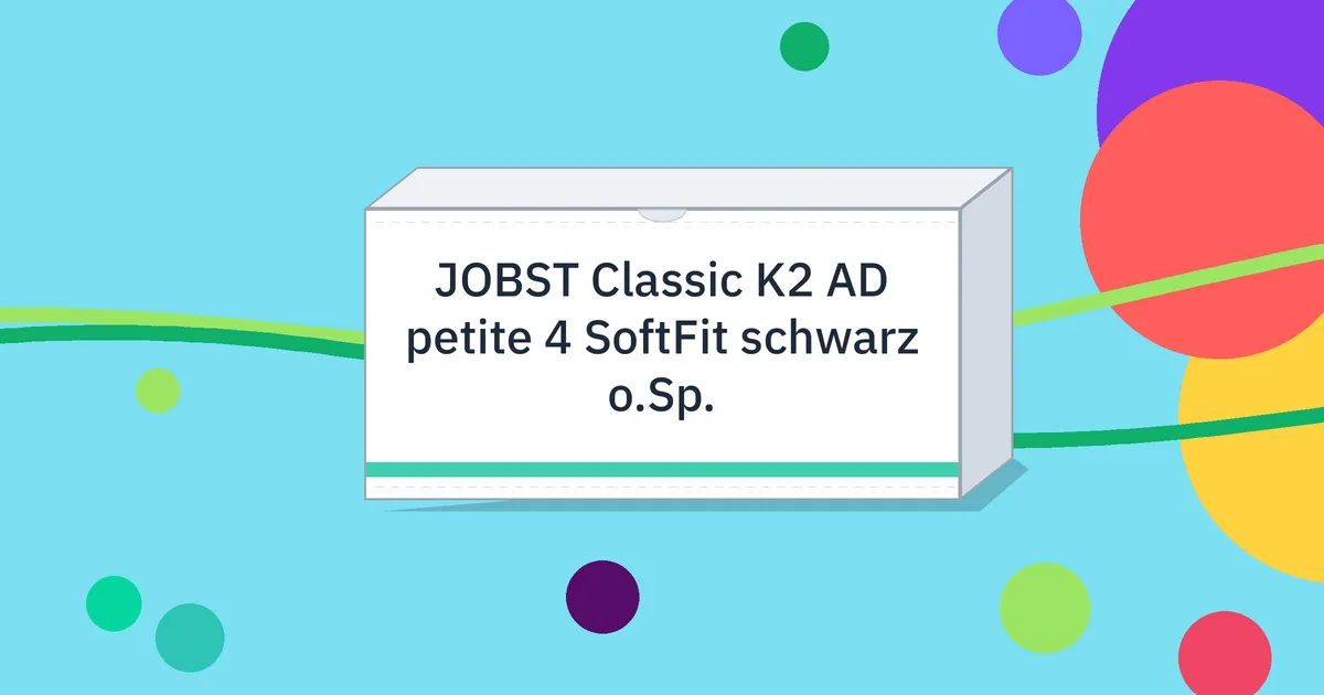 Symbolbild: Packung mit der Aufschrift JOBST Classic K2 AD petite 4 SoftFit schwarz o.Sp. (PZN 14222514) – Verfügbarkeit und Bezug in Apotheken in Frankfurt am Main