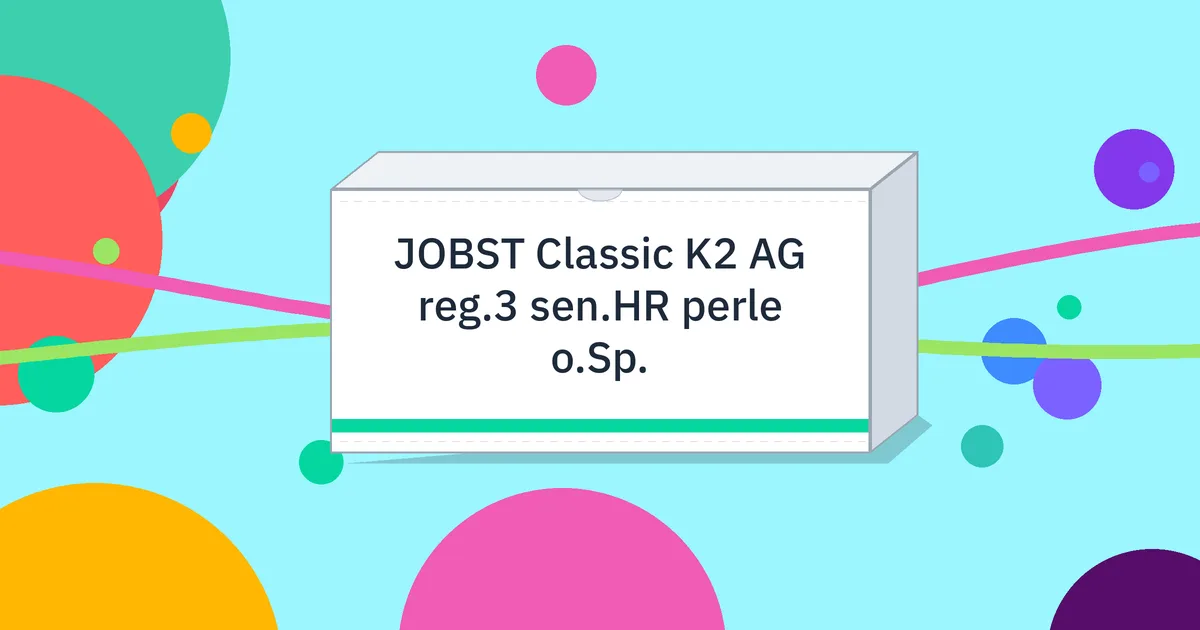 Symbolbild: Packung mit der Aufschrift JOBST Classic K2 AG reg.3 sen.HR perle o.Sp. (PZN 17959899) – Verfügbarkeit und Bezug in Apotheken in Frankfurt am Main