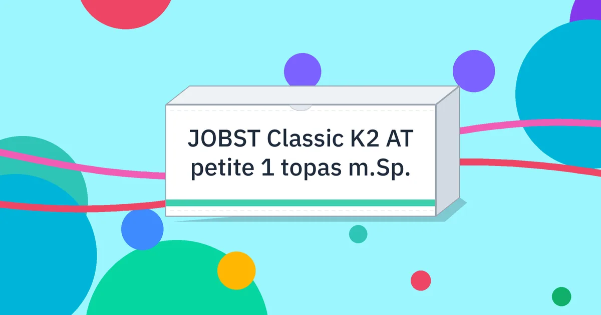 Symbolbild: Packung mit der Aufschrift JOBST Classic K2 AT petite 1 topas m.Sp. (PZN 13067891) – Verfügbarkeit und Bezug in Apotheken in Frankfurt am Main