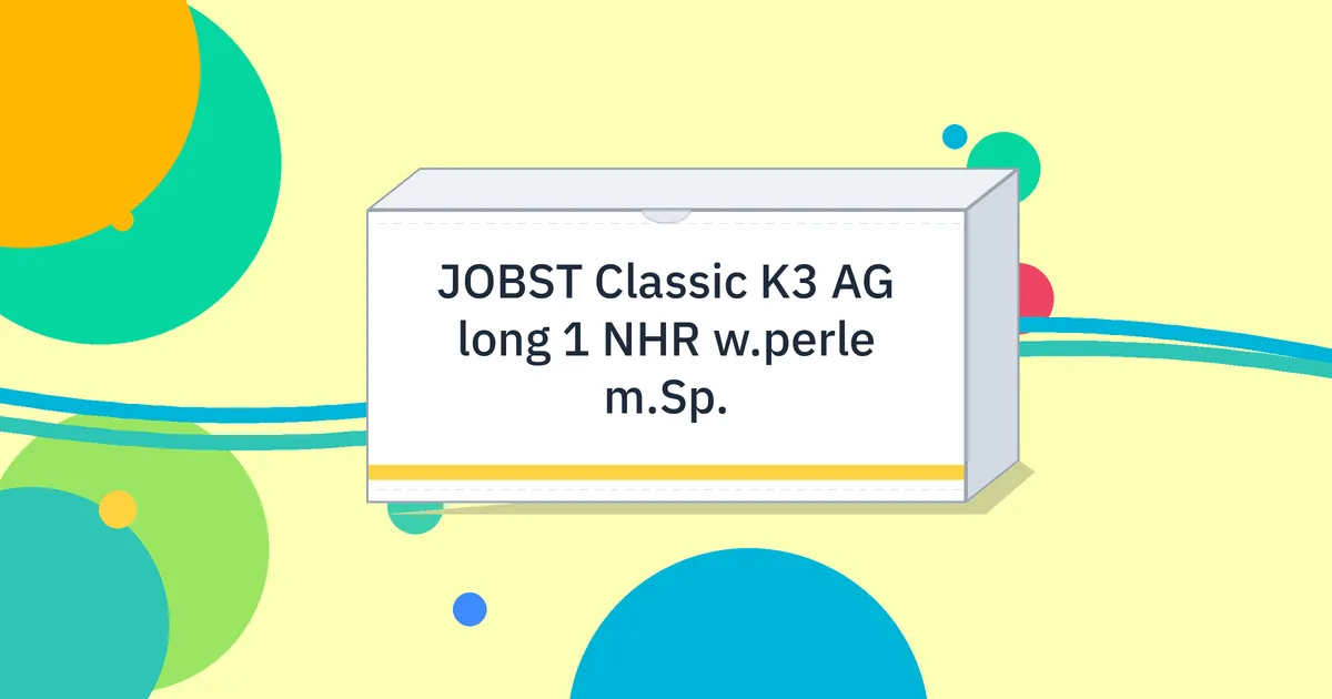 Symbolbild: Packung mit der Aufschrift JOBST Classic K3 AG long 1 NHR w.perle m.Sp. (PZN 13071786) – Verfügbarkeit und Bezug in Apotheken in Frankfurt am Main