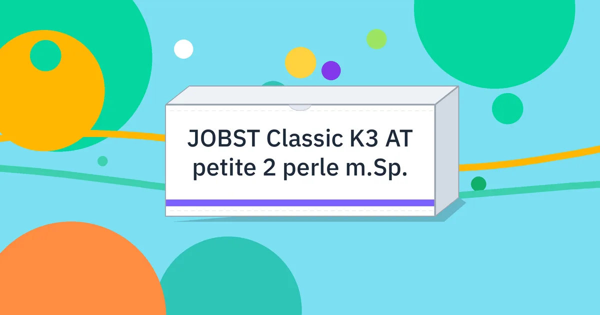 Symbolbild: Packung mit der Aufschrift JOBST Classic K3 AT petite 2 perle m.Sp. (PZN 13077085) – Verfügbarkeit und Bezug in Apotheken in Frankfurt am Main