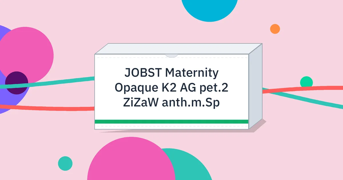 Symbolbild: Packung mit der Aufschrift JOBST Maternity Opaque K2 AG pet.2 ZiZaW anth.m.Sp (PZN 15856250) – Verfügbarkeit und Bezug in Apotheken in Frankfurt am Main
