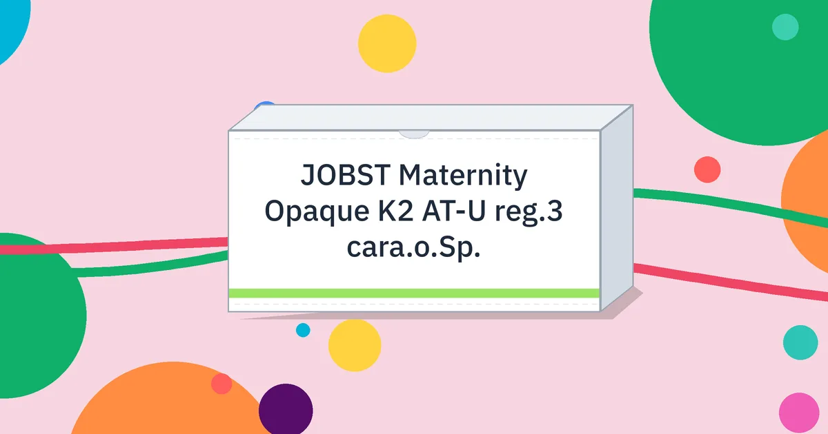Symbolbild: Packung mit der Aufschrift JOBST Maternity Opaque K2 AT-U reg.3 cara.o.Sp. (PZN 15851643) – Verfügbarkeit und Bezug in Apotheken in Frankfurt am Main