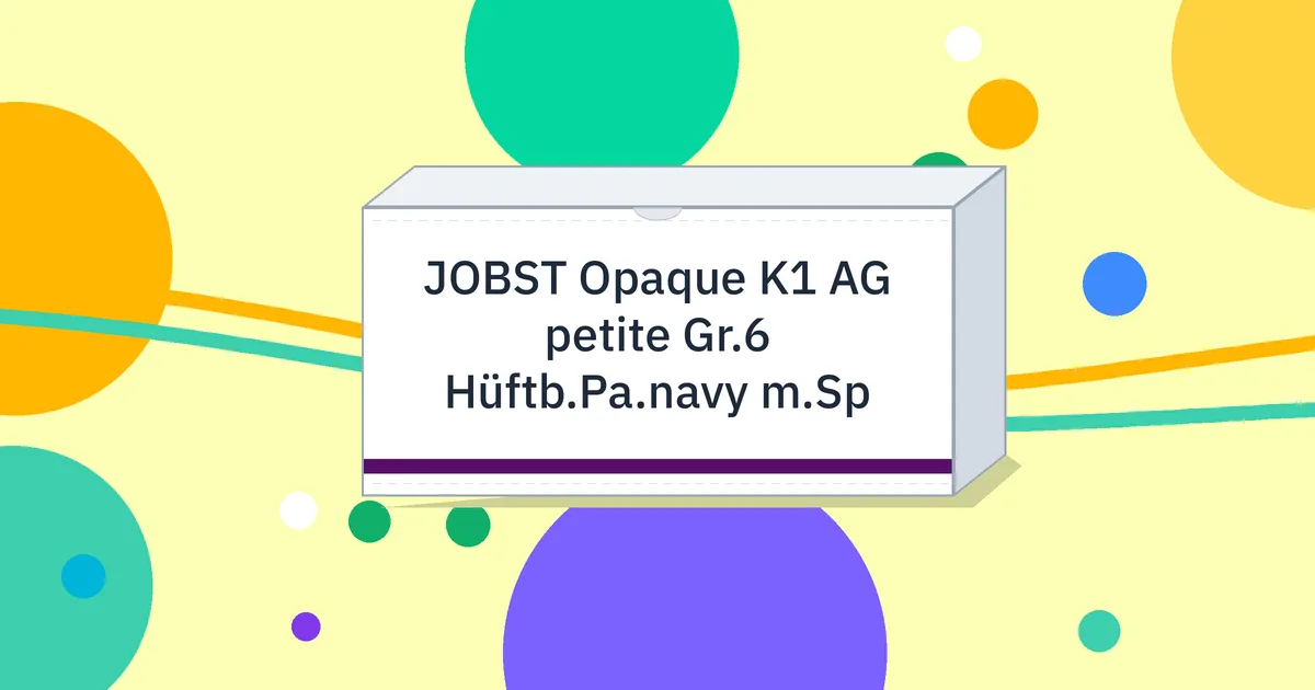 Symbolbild: Packung mit der Aufschrift JOBST Opaque K1 AG petite Gr.6 Hüftb.Pa.navy m.Sp (PZN 13098354) – Verfügbarkeit und Bezug in Apotheken in Frankfurt am Main