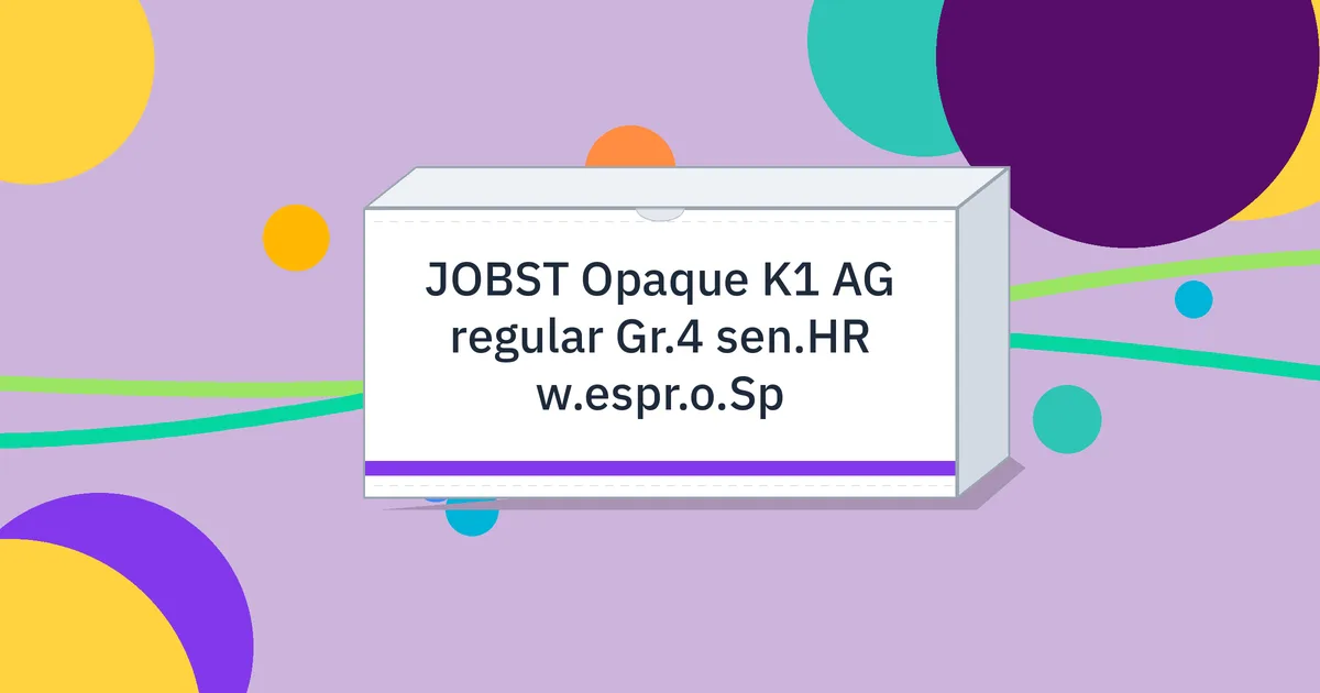 Symbolbild: Packung mit der Aufschrift JOBST Opaque K1 AG regular Gr.4 sen.HR w.espr.o.Sp (PZN 16267610) – Verfügbarkeit und Bezug in Apotheken in Frankfurt am Main