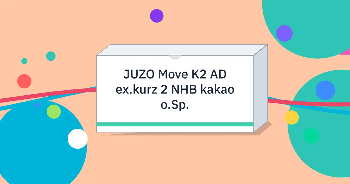 Symbolbild: Packung mit der Aufschrift JUZO Move K2 AD ex.kurz 2 NHB kakao o.Sp. (PZN 18542500) – Verfügbarkeit und Bezug in Apotheken in Frankfurt am Main