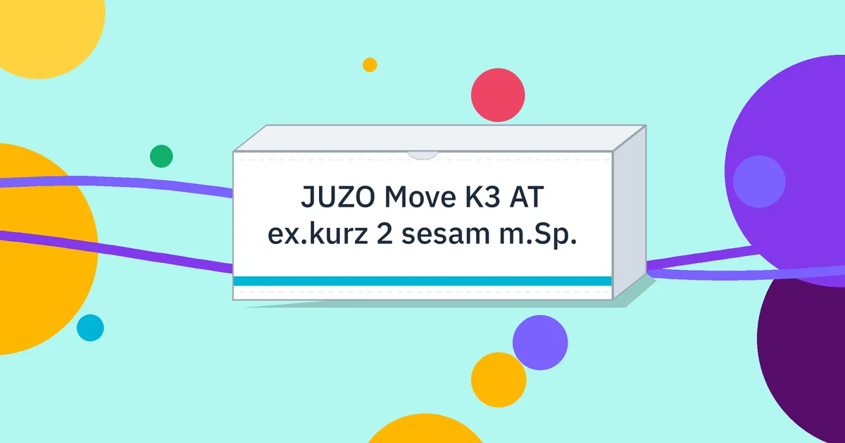 Symbolbild: Packung mit der Aufschrift JUZO Move K3 AT ex.kurz 2 sesam m.Sp. (PZN 20680020) – Verfügbarkeit und Bezug in Apotheken in Frankfurt am Main