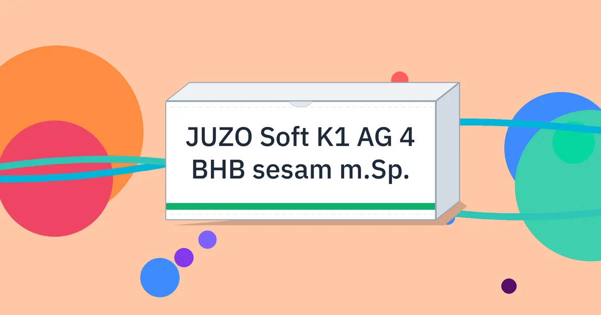 Symbolbild: Packung mit der Aufschrift JUZO Soft K1 AG 4 BHB sesam m.Sp. (PZN 14820824) – Verfügbarkeit und Bezug in Apotheken in Frankfurt am Main
