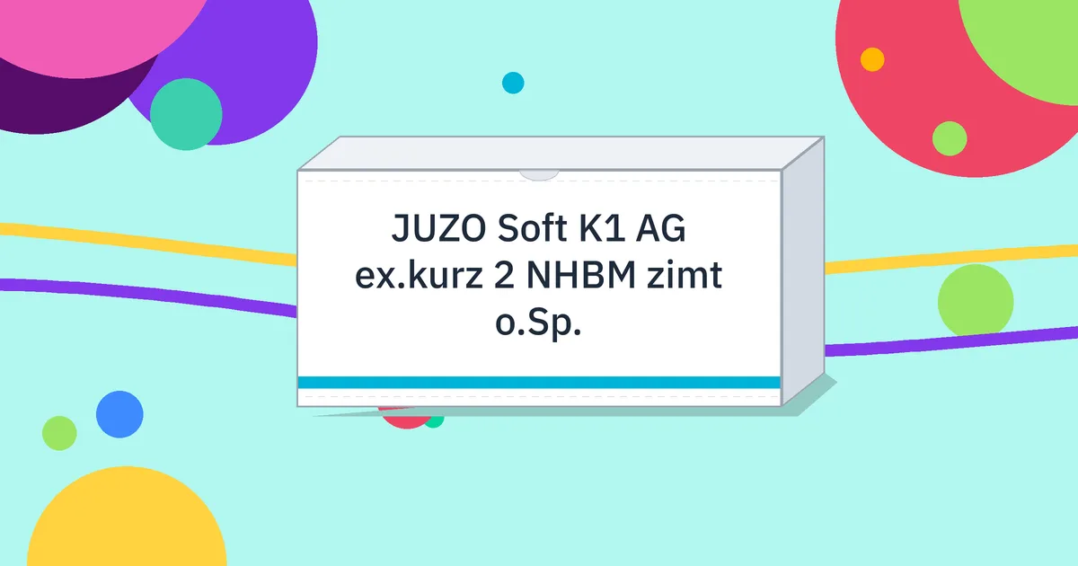 Symbolbild: Packung mit der Aufschrift JUZO Soft K1 AG ex.kurz 2 NHBM zimt o.Sp. (PZN 14996813) – Verfügbarkeit und Bezug in Apotheken in Frankfurt am Main