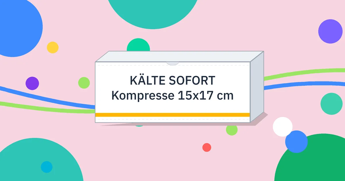 Symbolbild: Packung mit der Aufschrift KÄLTE SOFORT Kompresse 15x17 cm (PZN 10076984) – Verfügbarkeit und Bezug in Apotheken in Frankfurt am Main