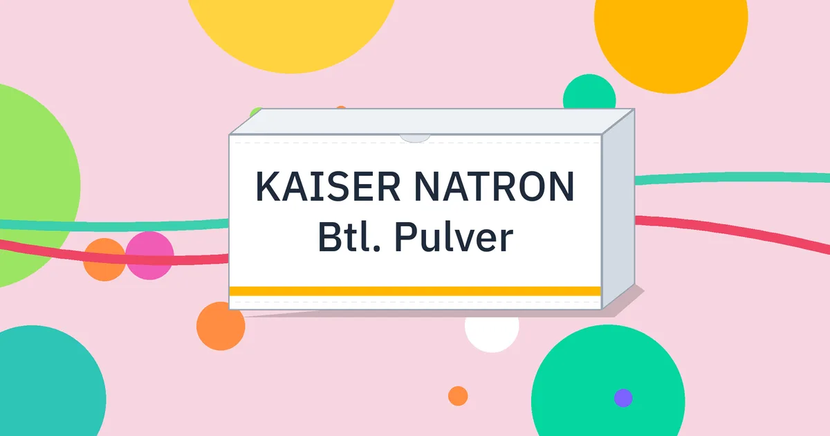 Symbolbild: Packung mit der Aufschrift KAISER NATRON Btl. Pulver (PZN 00494539) – Verfügbarkeit und Bezug in Apotheken in Frankfurt am Main