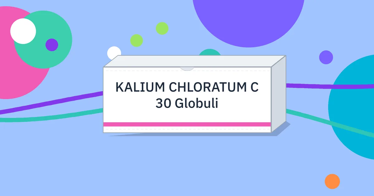 Symbolbild: Packung mit der Aufschrift KALIUM CHLORATUM C 30 Globuli (PZN 15304906) – Verfügbarkeit und Bezug in Apotheken in Frankfurt am Main