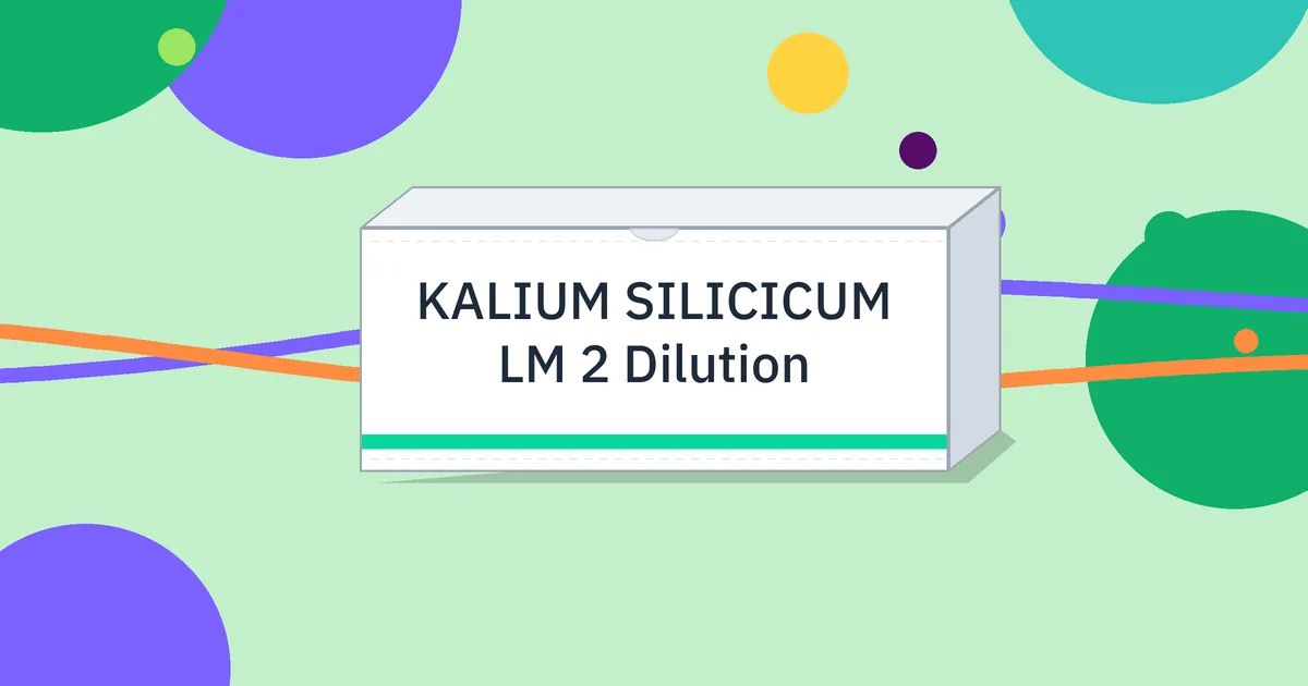 Symbolbild: Packung mit der Aufschrift KALIUM SILICICUM LM 2 Dilution (PZN 12925772) – Verfügbarkeit und Bezug in Apotheken in Frankfurt am Main