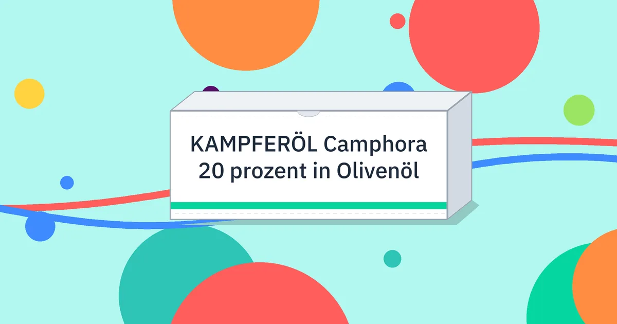 Symbolbild: Packung mit der Aufschrift KAMPFERÖL Camphora 20 prozent in Olivenöl (PZN 14164426) – Verfügbarkeit und Bezug in Apotheken in Frankfurt am Main