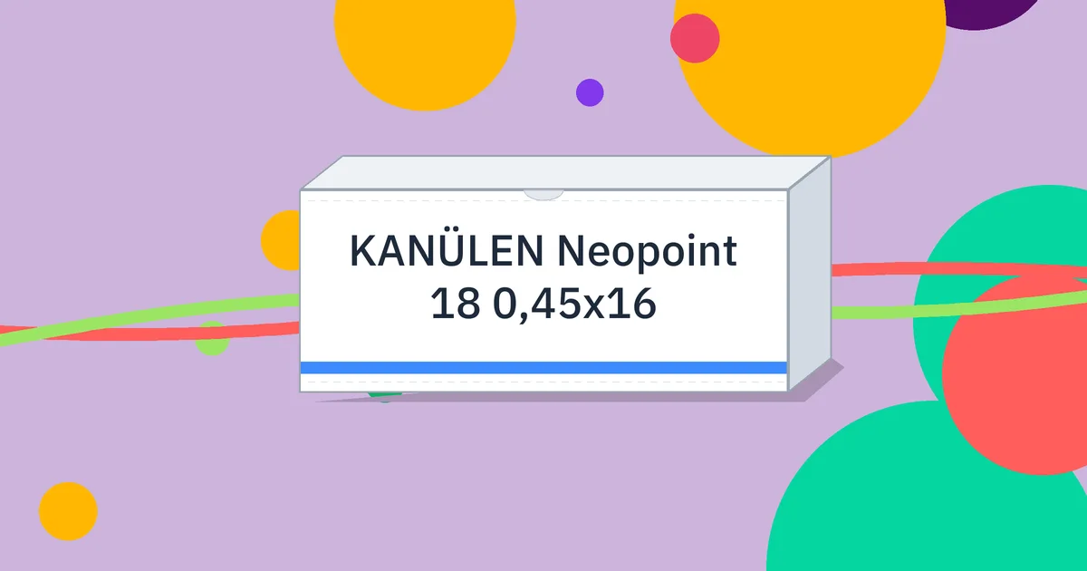 Symbolbild: Packung mit der Aufschrift KANÜLEN Neopoint 18 0,45x16 (PZN 16840541) – Verfügbarkeit und Bezug in Apotheken in Frankfurt am Main